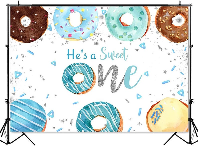 Donut Backdrop Donut Sweet One Backdrop Banner Boy's - Etsy