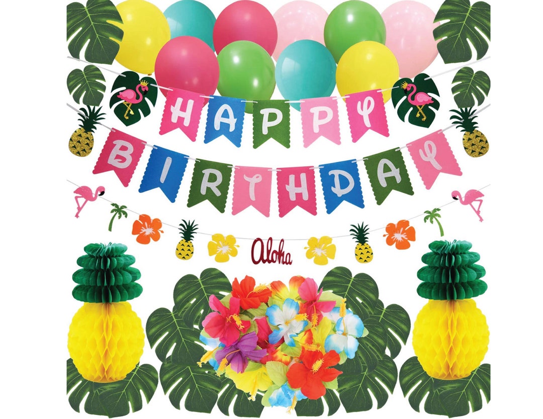 Hawaiian Theme Party Decorations Flamingo Birthday Party Etsy hawaiian-theme-party-decorations-flamingo-birthday-party-etsy
