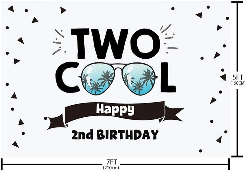 TWO COOL Birthday Backdrop Two Cool Boys 2nd Birthday | Etsy