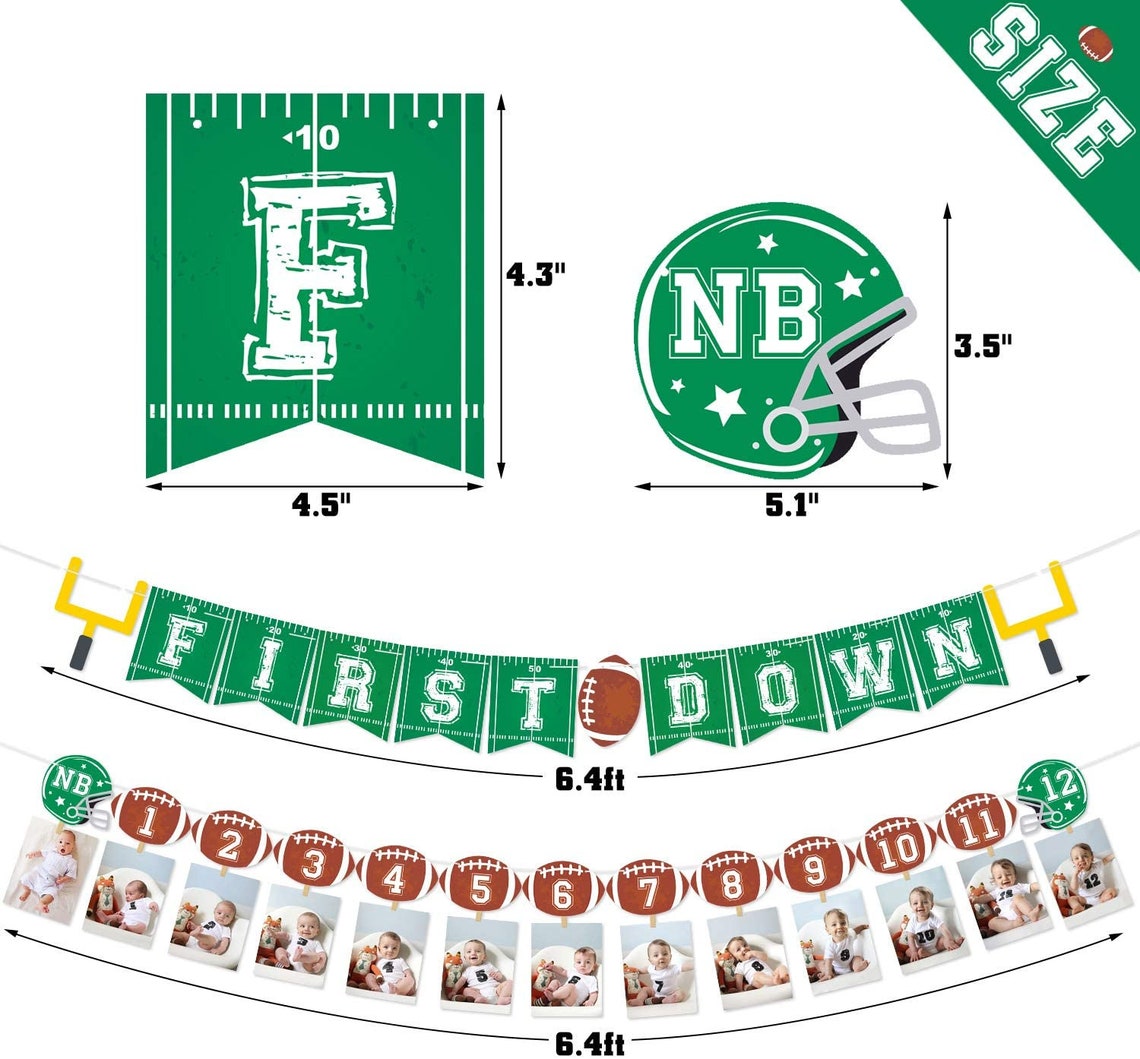 Football 1st Birthday Monthly Photo Banner Football Theme | Etsy