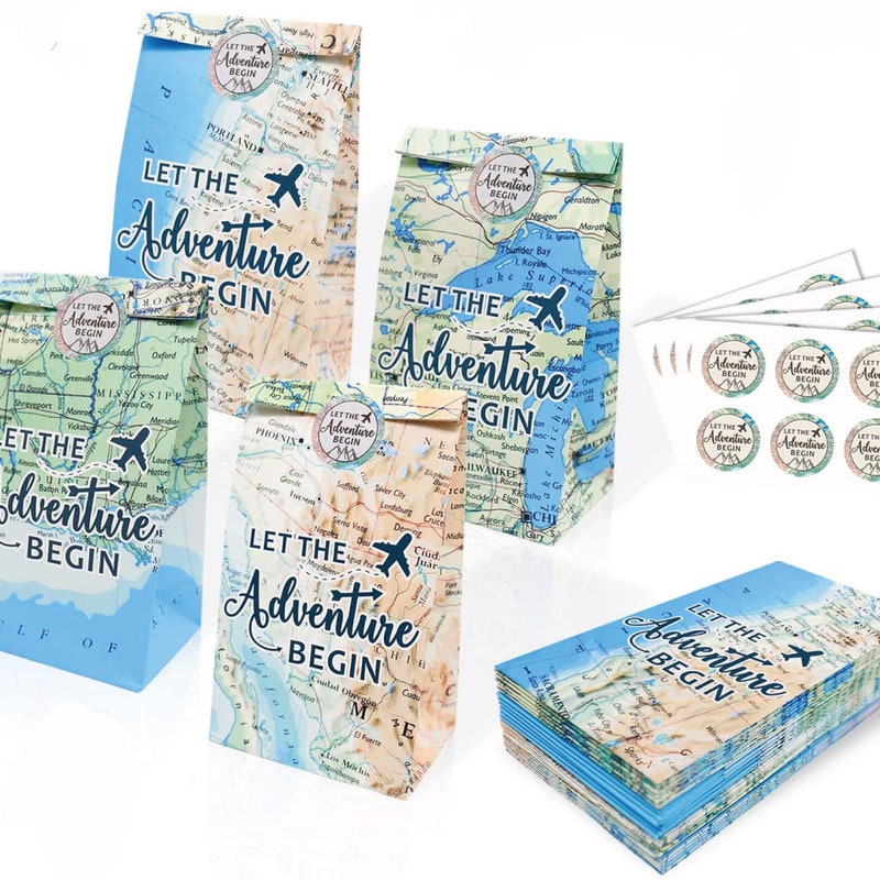 World Map Paper Bags - Etsy