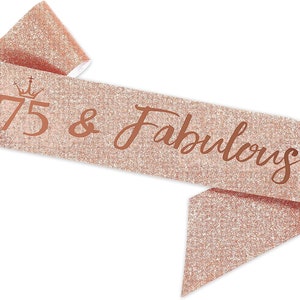 75th Birthday Sash and Tiara for Women, 75 & Fabulous Birthday Sash ...
