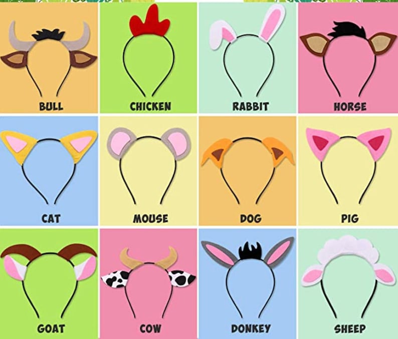 Farm Animals Party Headband Pack of 12 Barnyard Animals Ear - Etsy