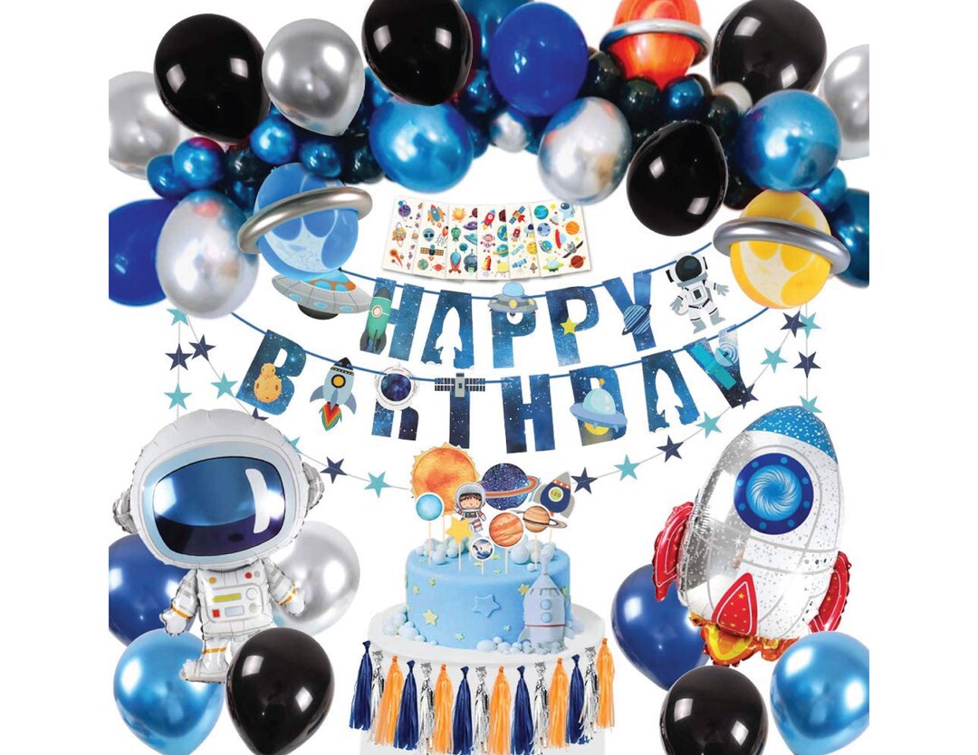 Outer Space Birthday Decoration, Astronaut Birthday Decor Kit, Boy's ...