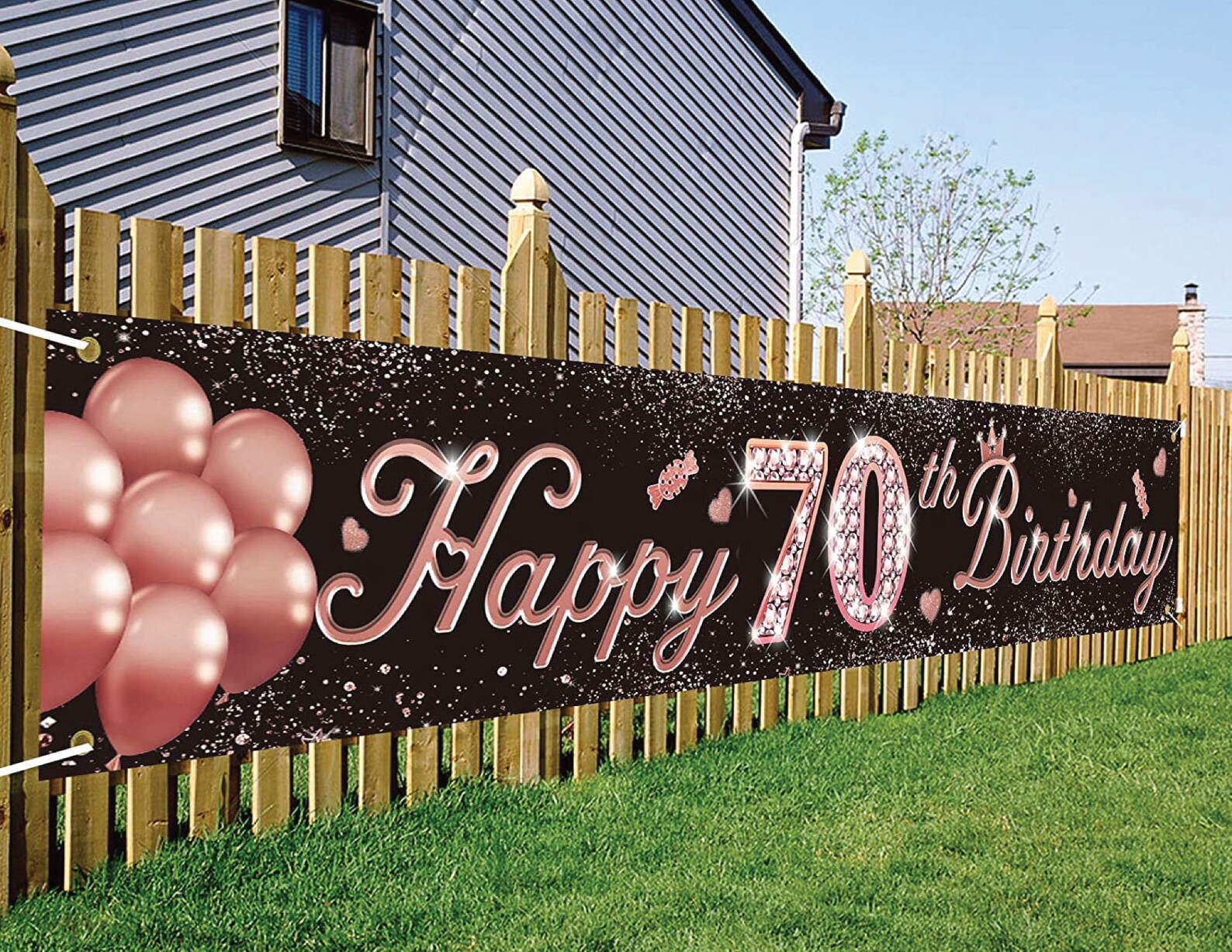 Large 70th Birthday Banner Backdrop Decorations for Women Rose - Etsy