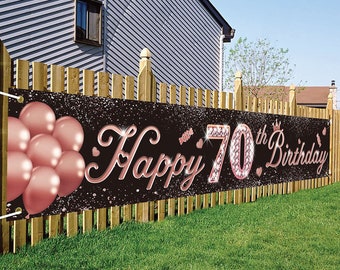 Happy 70th Birthday Banner 70th Birthday Banner 70th Birthday ...