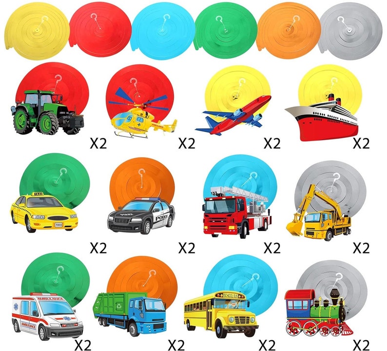 Transportation Cars Trucks Hanging Swirl Decorations 54 Psc ...
