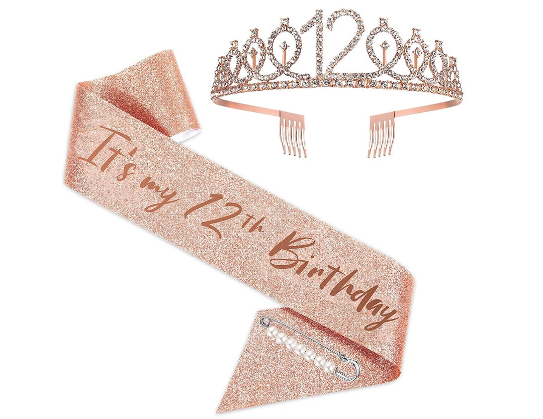 12th Birthday Sash and Tiara for Girls, It's My 12th Birthday Sash ...