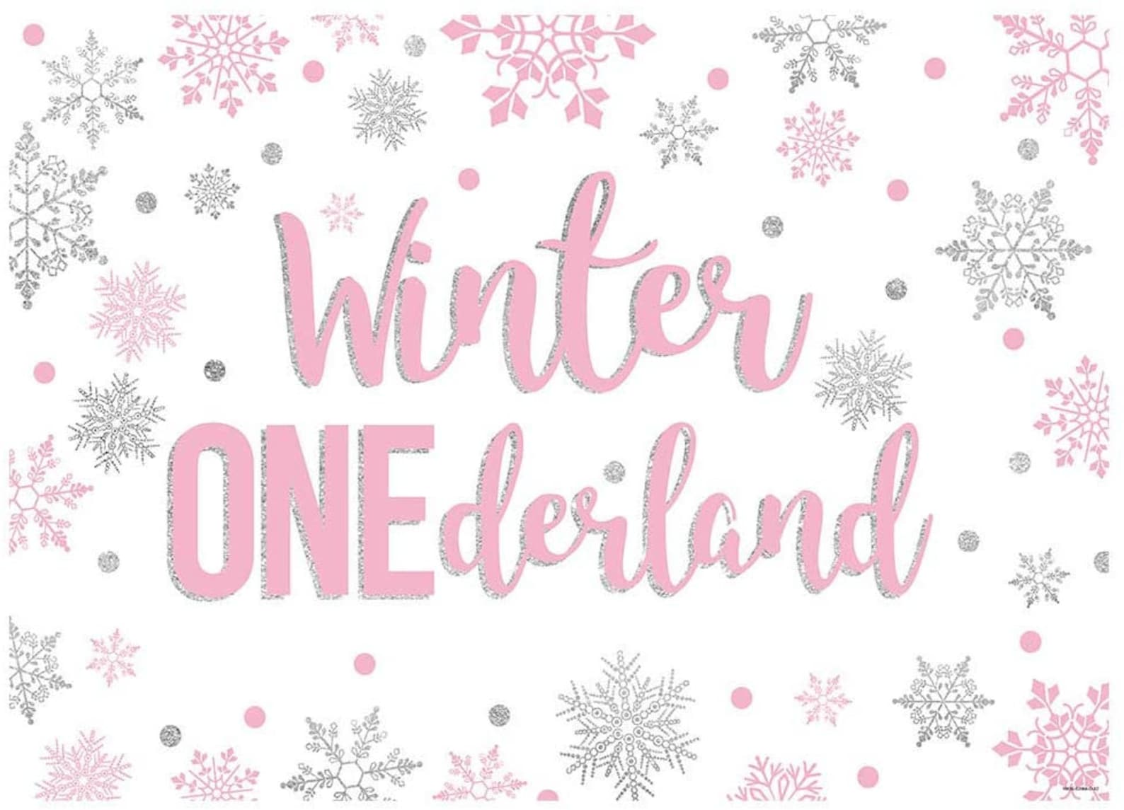 Winter Onederland Backdrop Girl Pink and Silver 1st Birthday | Etsy