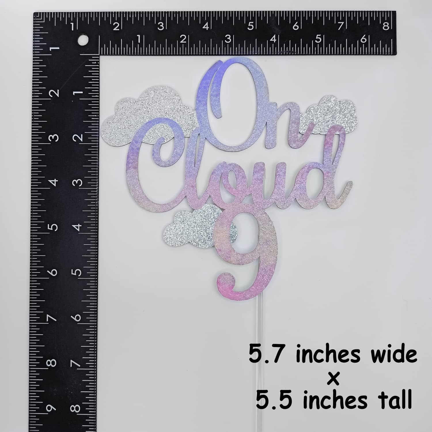 On Cloud 9 Birthday Cake Topper, Gradient on Cloud 9 Cake Topper, Happy ...