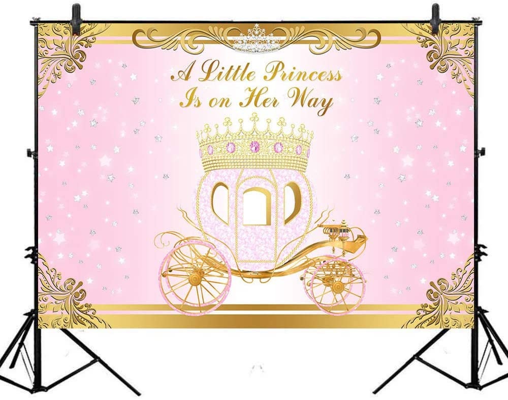 Little Princess Baby Shower Backdrop Pink Princess Carriage | Etsy