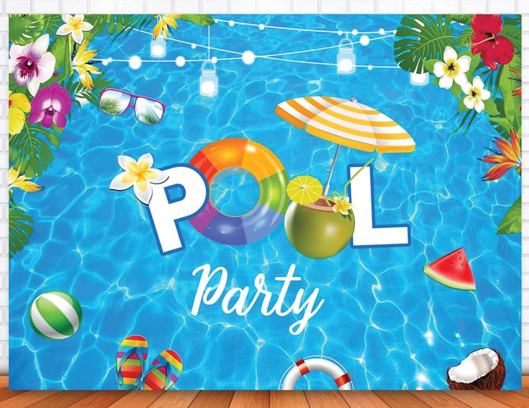 Pool Party Backdrop, Summer Beach Pool Party Decorations, Summer Pool ...