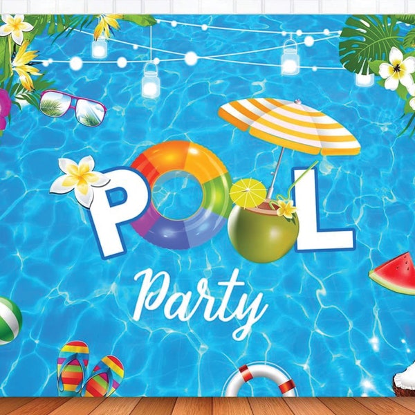 Pool Party Banner - Etsy