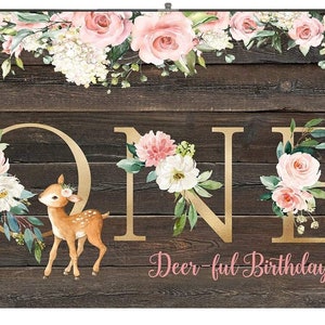 One Deer-ful Backdrop Sweet Deer 1st Birthday Banner - Etsy