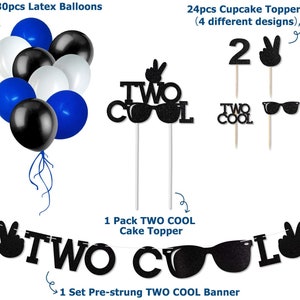 TWO COOL Birthday Decoration, Two Cool Boys 2nd Birthday Decor Kit, Two ...