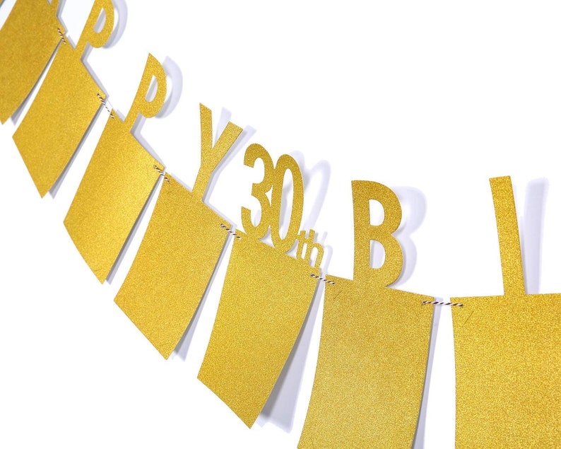 30th Birthday Photo Banner 30th Birthday Gold Glitter Banner - Etsy