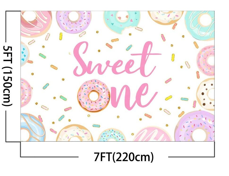 Donut Backdrop, Donut Sweet One Backdrop Banner, Donut Party, Girl's ...