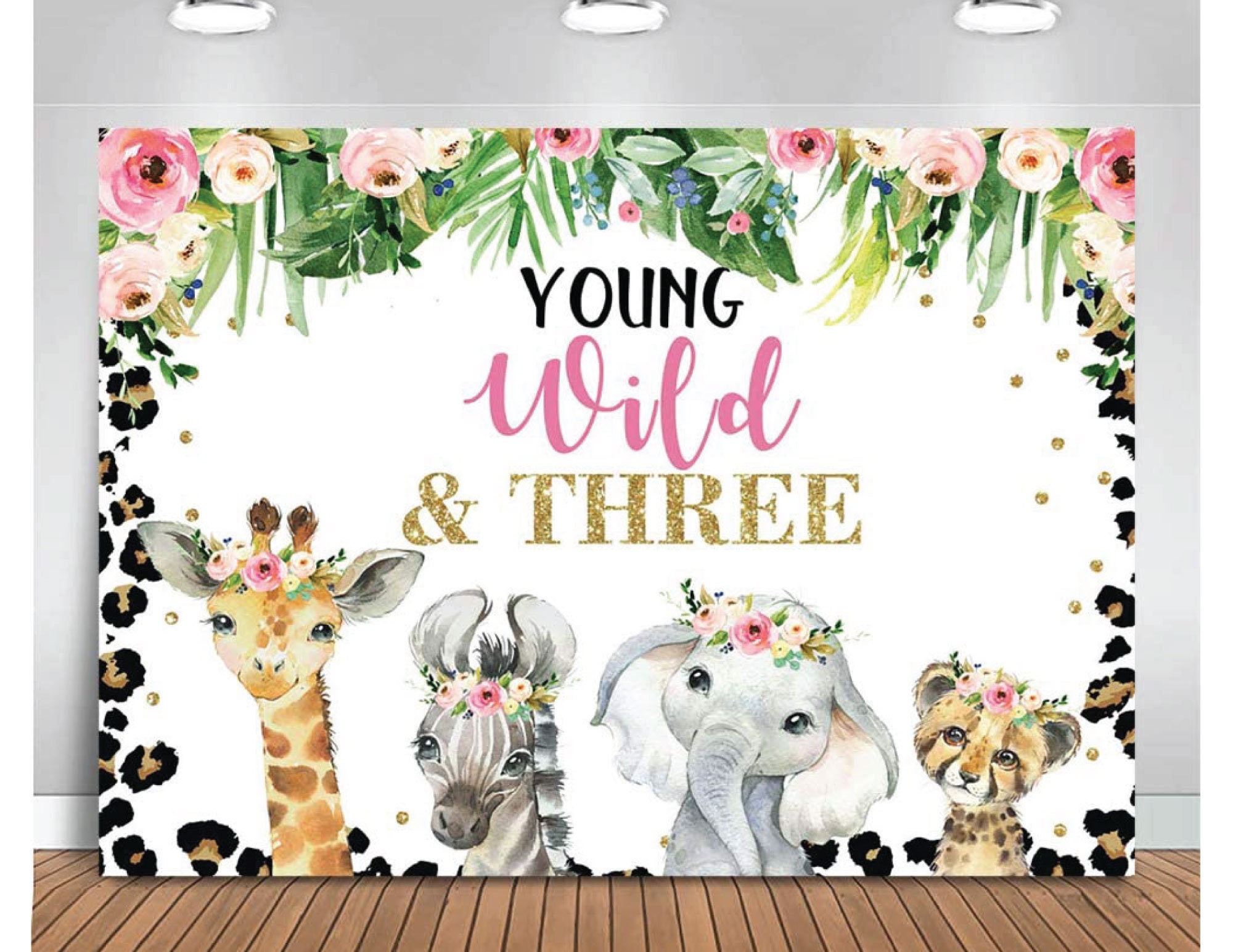 Safari Young Wild and Three Backdrop Girl's Jungle Animals - Etsy