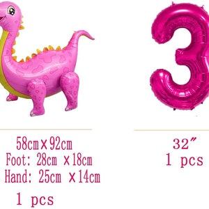 Girl Dinosaur Birthday Decorations, Three Rex Girls Pink Dinosaur ...
