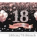 18th Birthday Banner Backdrop Decorations for Girls Rose Gold Happy 18 ...