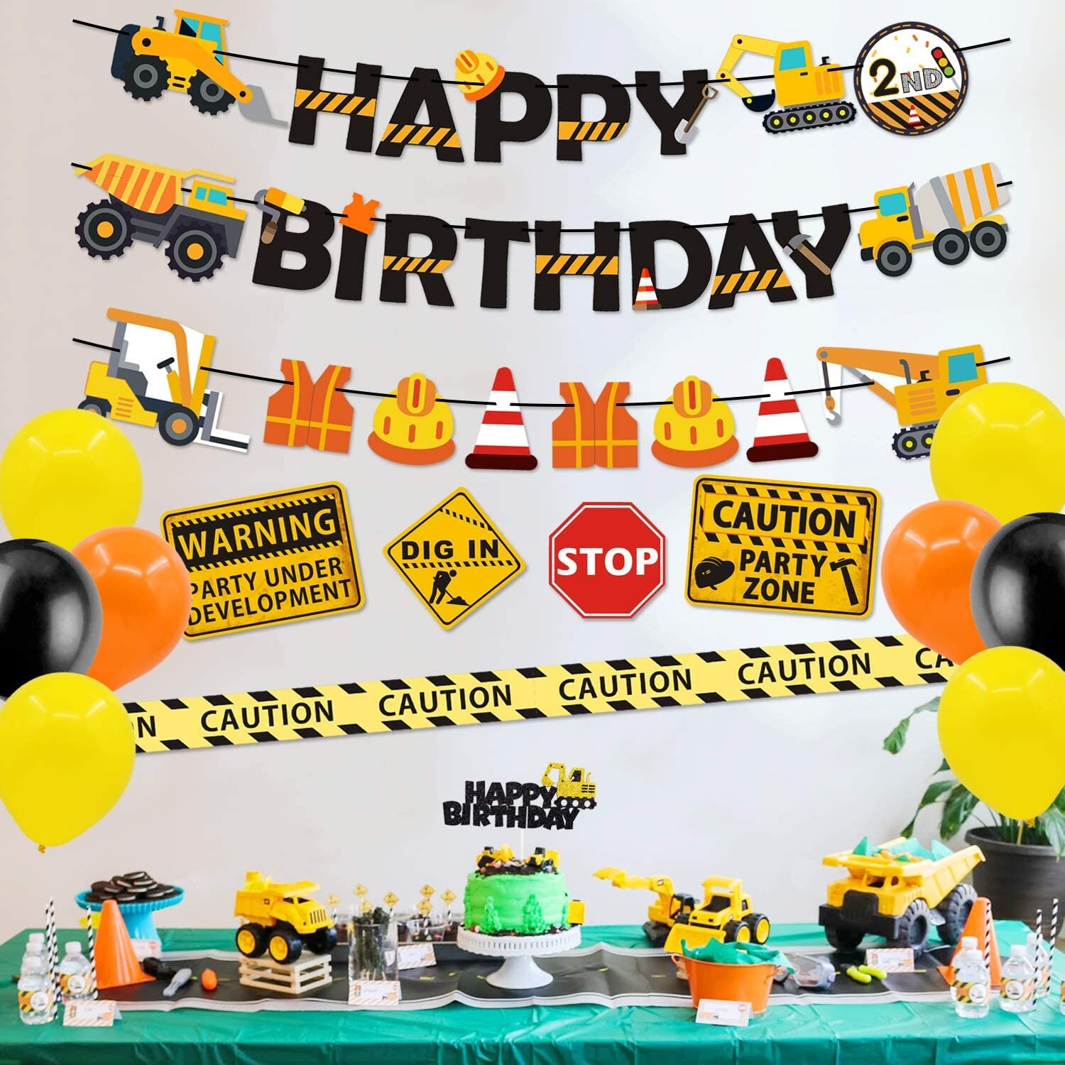 Construction Party Supplies Dump Truck Birthday Banner Cake | Etsy