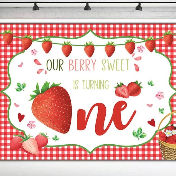Berry Sweet Birthday Backdrop - Etsy