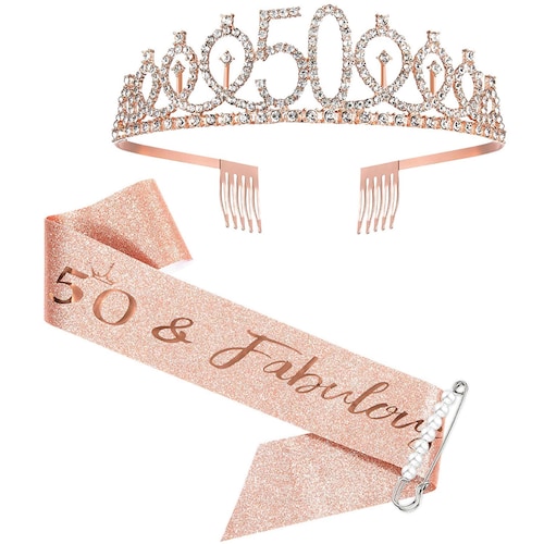 50th Birthday Sash and Tiara for Women 50 & Fabulous Birthday - Etsy