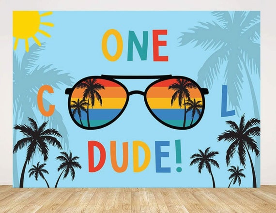 One Cool Dude Birthday Backdrop Cool One Boys 1st Birthday - Etsy