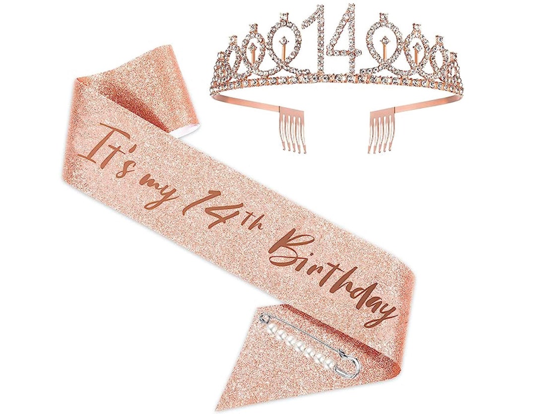 14th Birthday Sash and Tiara for Girls, It's My 14th Birthday Sash ...