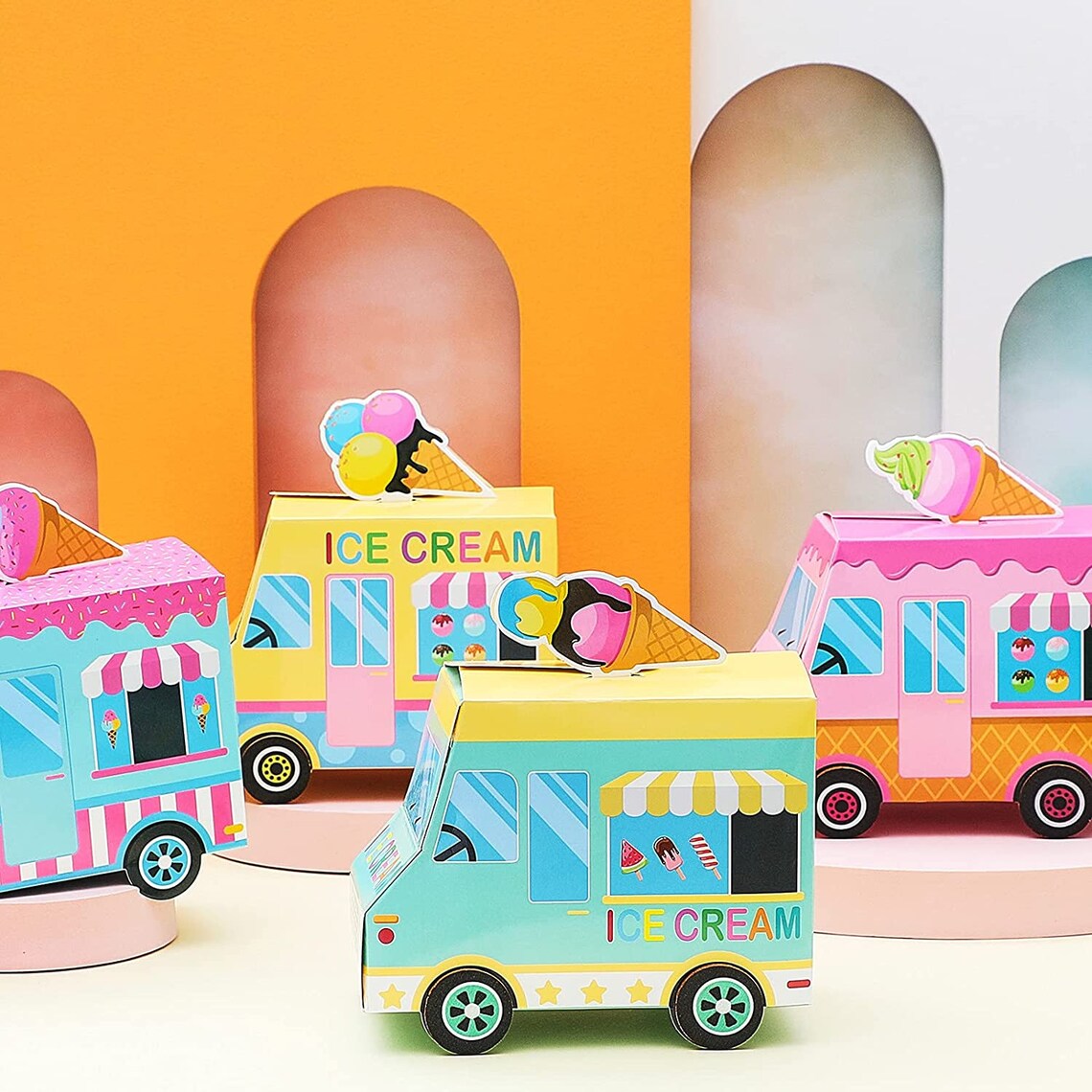 Ice Cream Party Favor Boxes, Ice Cream Truck Treat Boxes, Ice Cream ...