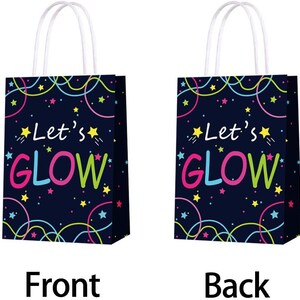Glow Party Favor Bags Pack of 12, Glow in the Dark Gift Bags for Neon ...