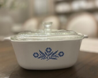 Corning Ware Blue Cornflower P-1-B 1 Quart With A-7-C Lid Hot Dish ...
