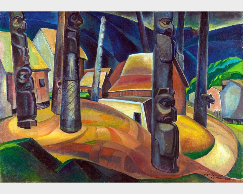 Emily Carr Totem Poles Kispiax Village | Etsy