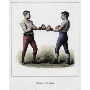 Boxing Print Hand Coloured From Victorian Engraving the Noble Art ...