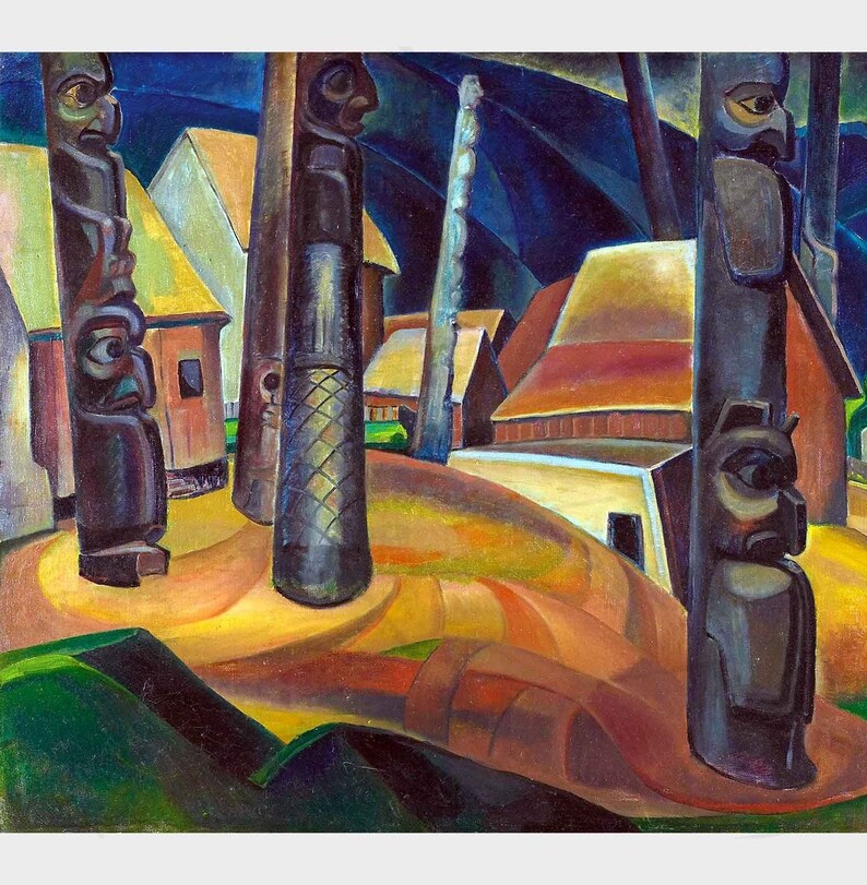 Emily Carr Totem Poles Kispiax Village | Etsy