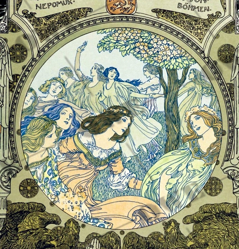 PRETTY Austrian Art Nouveau Print Saint Stanislaus the Martyr - Etsy