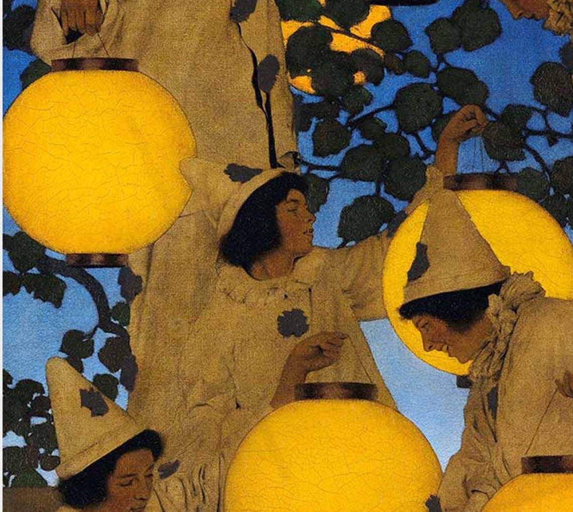 Maxfield Parrish the Lantern Bearers Art Nouveau Gift for | Etsy