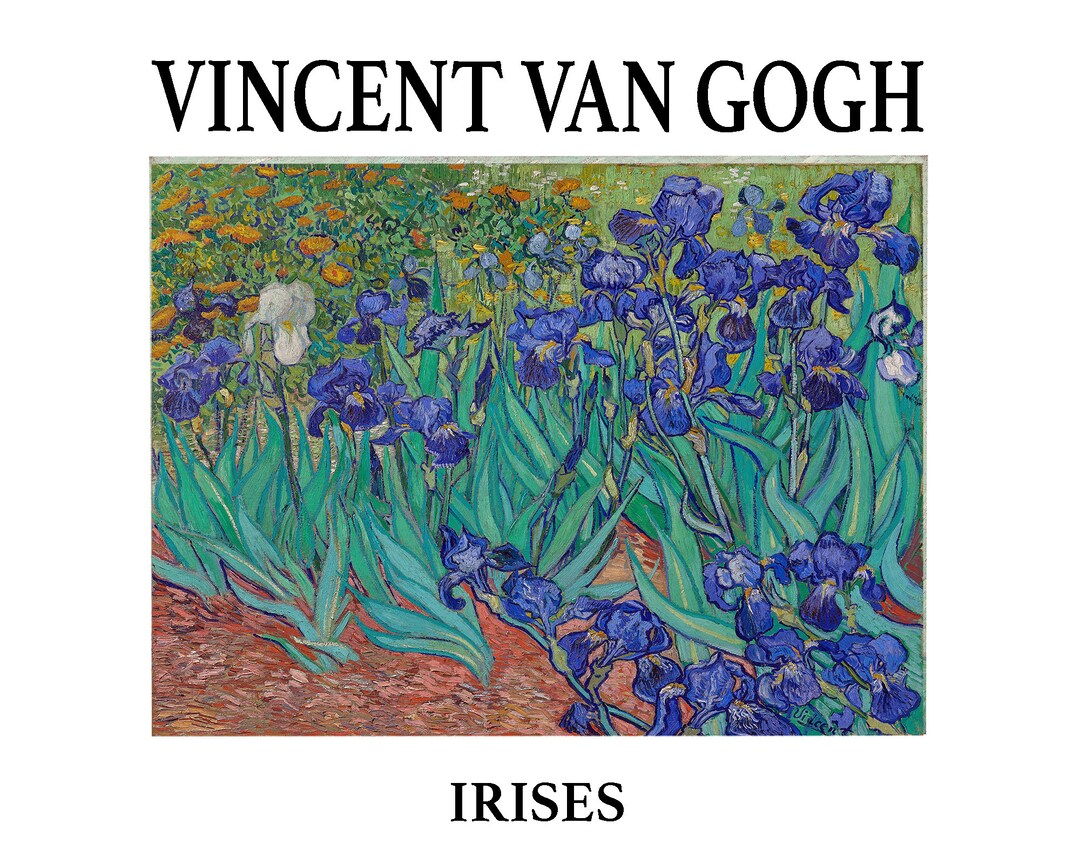 Vincent Van Gogh IRISES / PURPLE Floral Art / Floral Print / Vase of ...