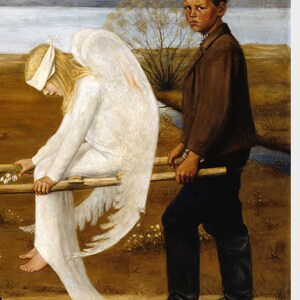 The Wounded Angel Hugo Simberg Finnish Art Symbolism 1903 - Etsy