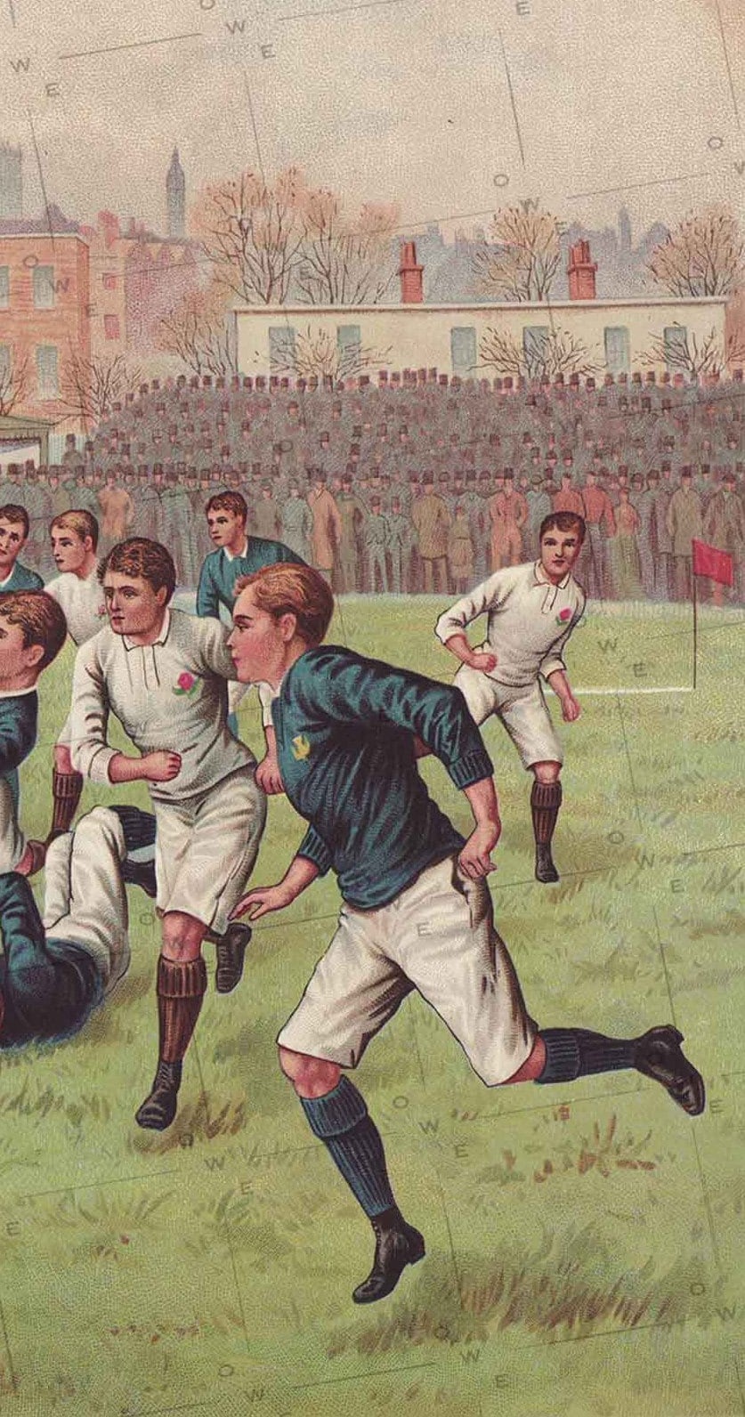 Vintage Rugby Print Rugby Union Match England V Scotland 1880 - Etsy