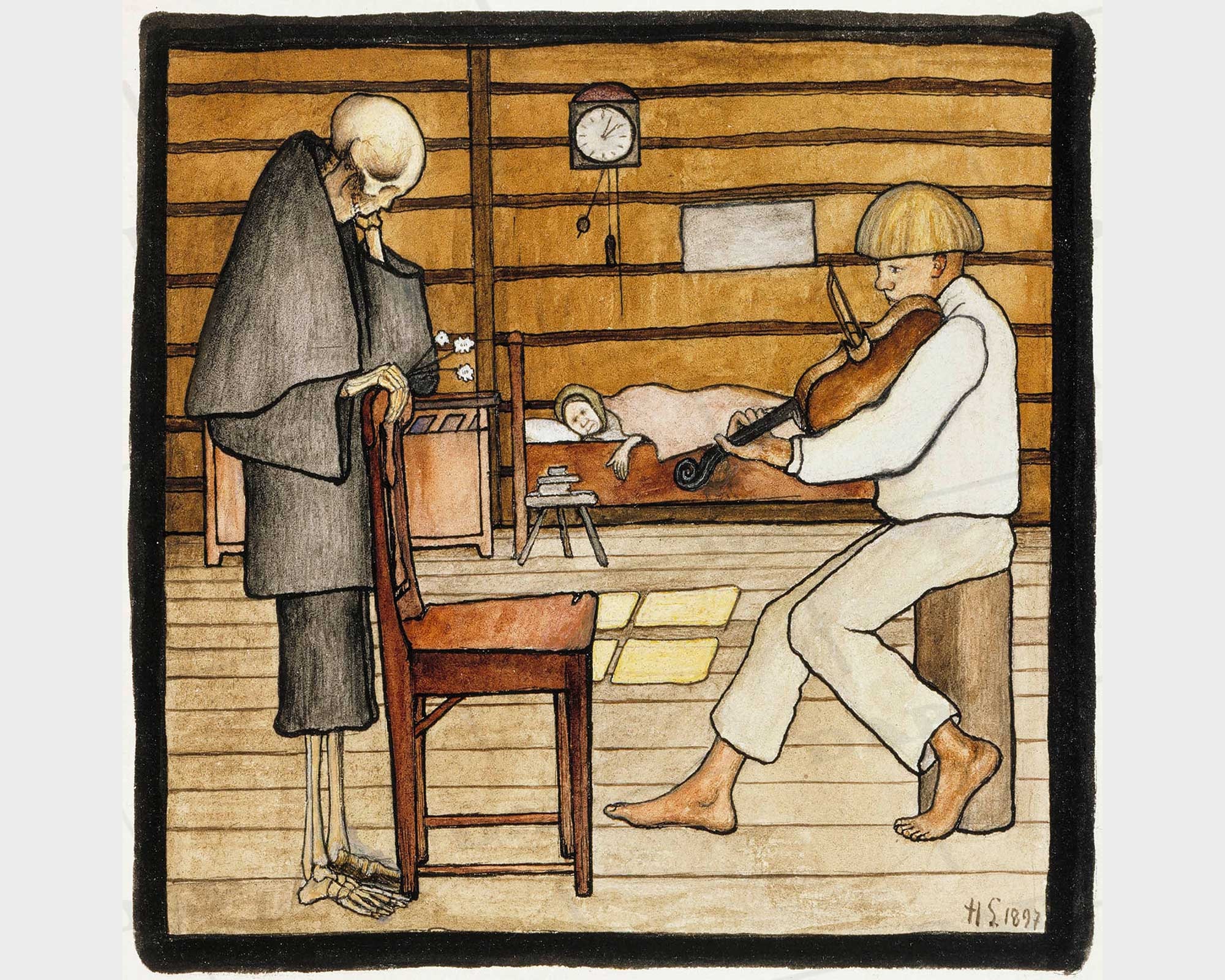 Death Listens Hugo Simberg Finnish Art Symbolism 1897 | Etsy