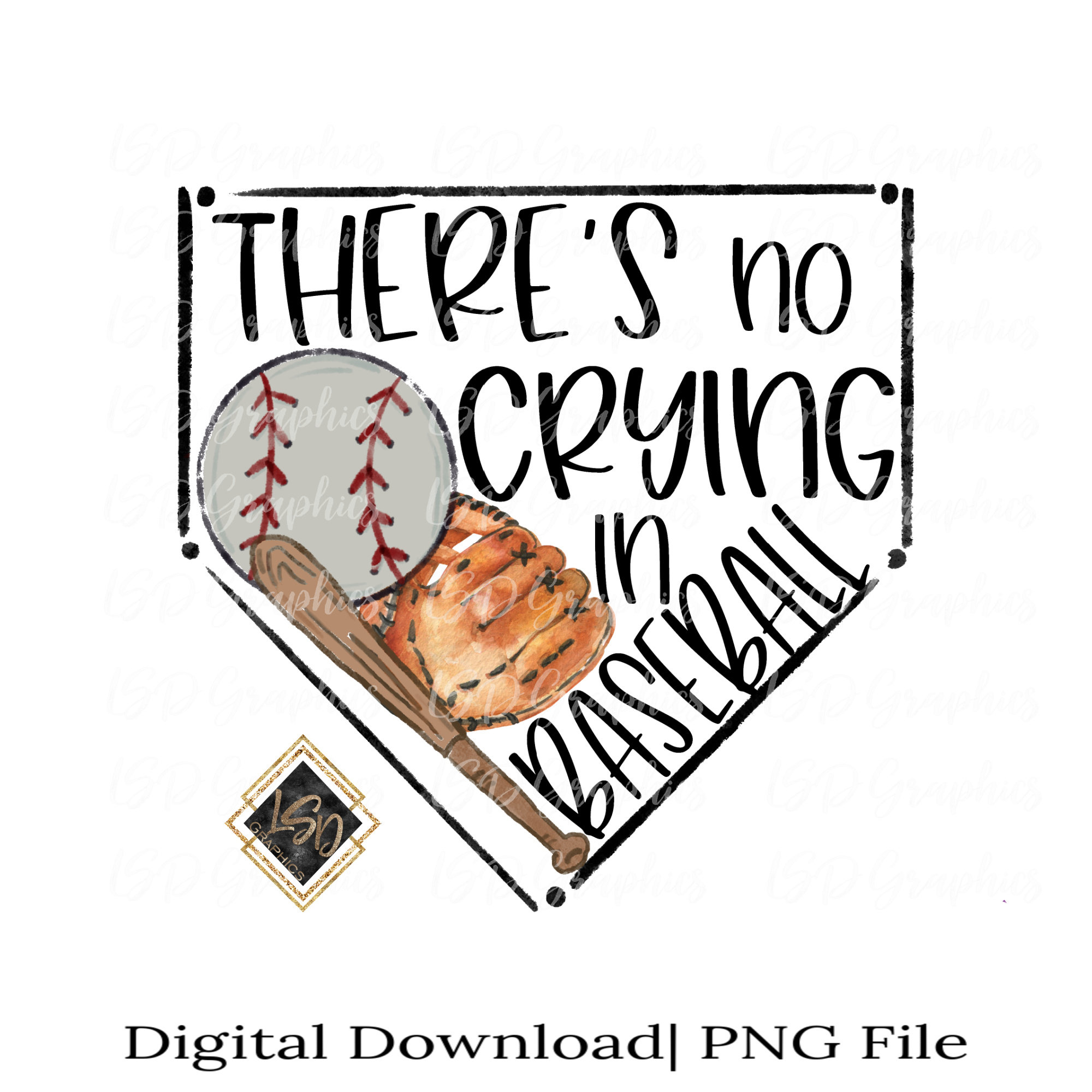 There's No Crying in Baseball Baseball PNG Baseball | Etsy