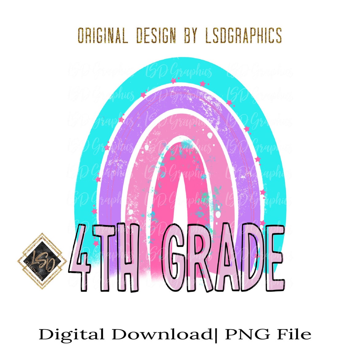 4th Grade Rainbow Rainbow Png Digital download Kids | Etsy