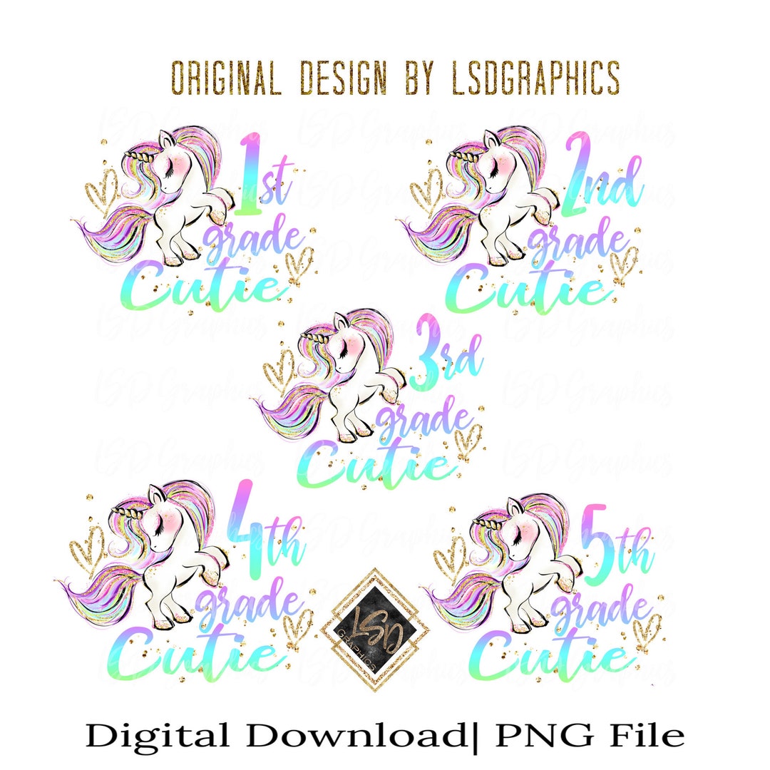 School Bundle Unicorn Png Digital Download Kids Sublimation Tshirt ...