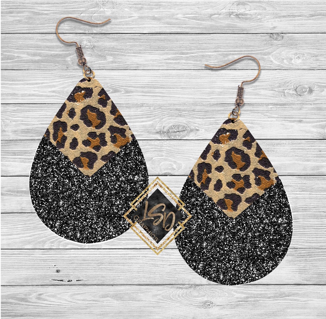 Leopard Sparkle Earring Template| Digital Download| Sublimation ...