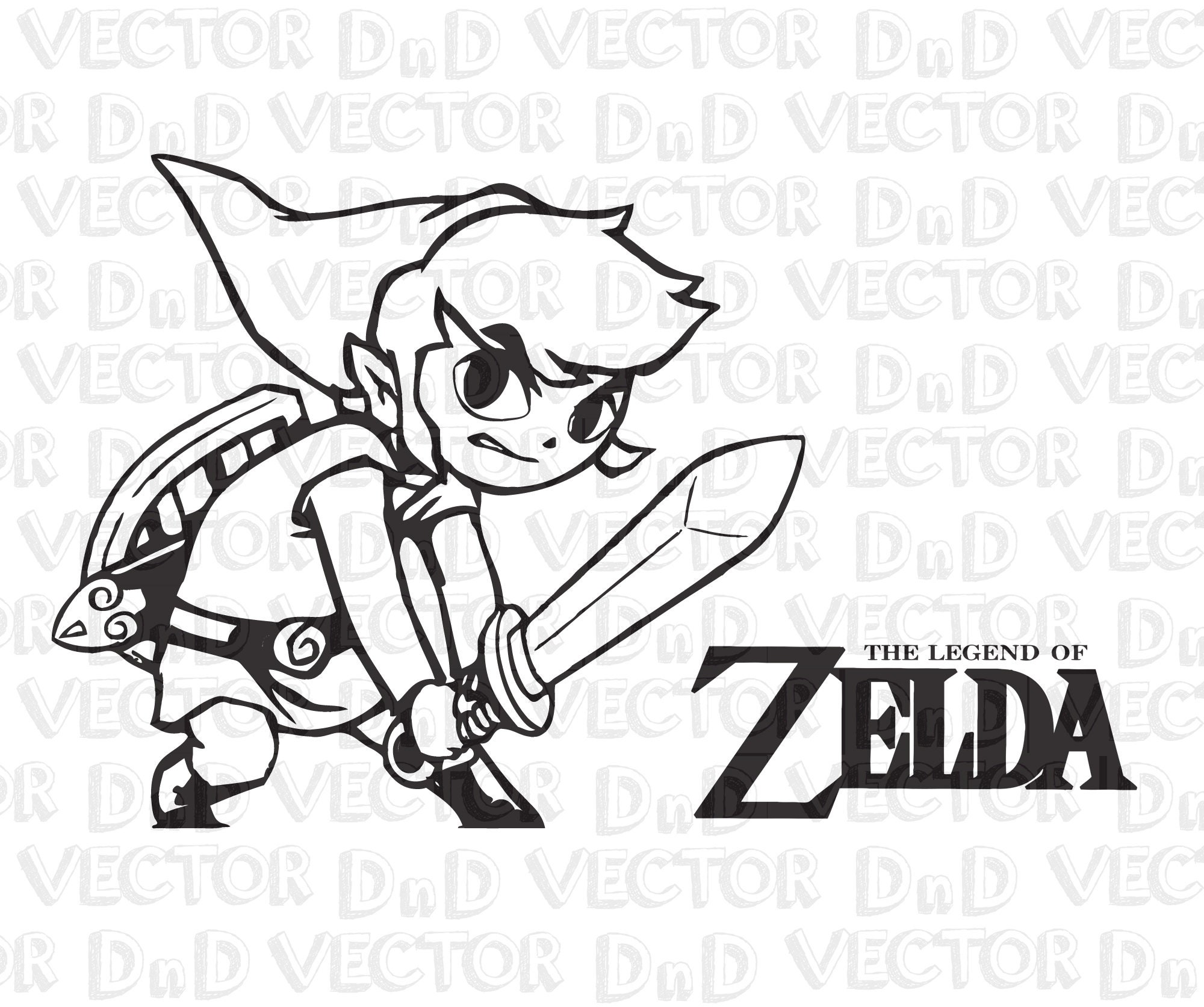 La leyenda de Zelda Vector svg Adventure Game Nintendo ai eps | Etsy