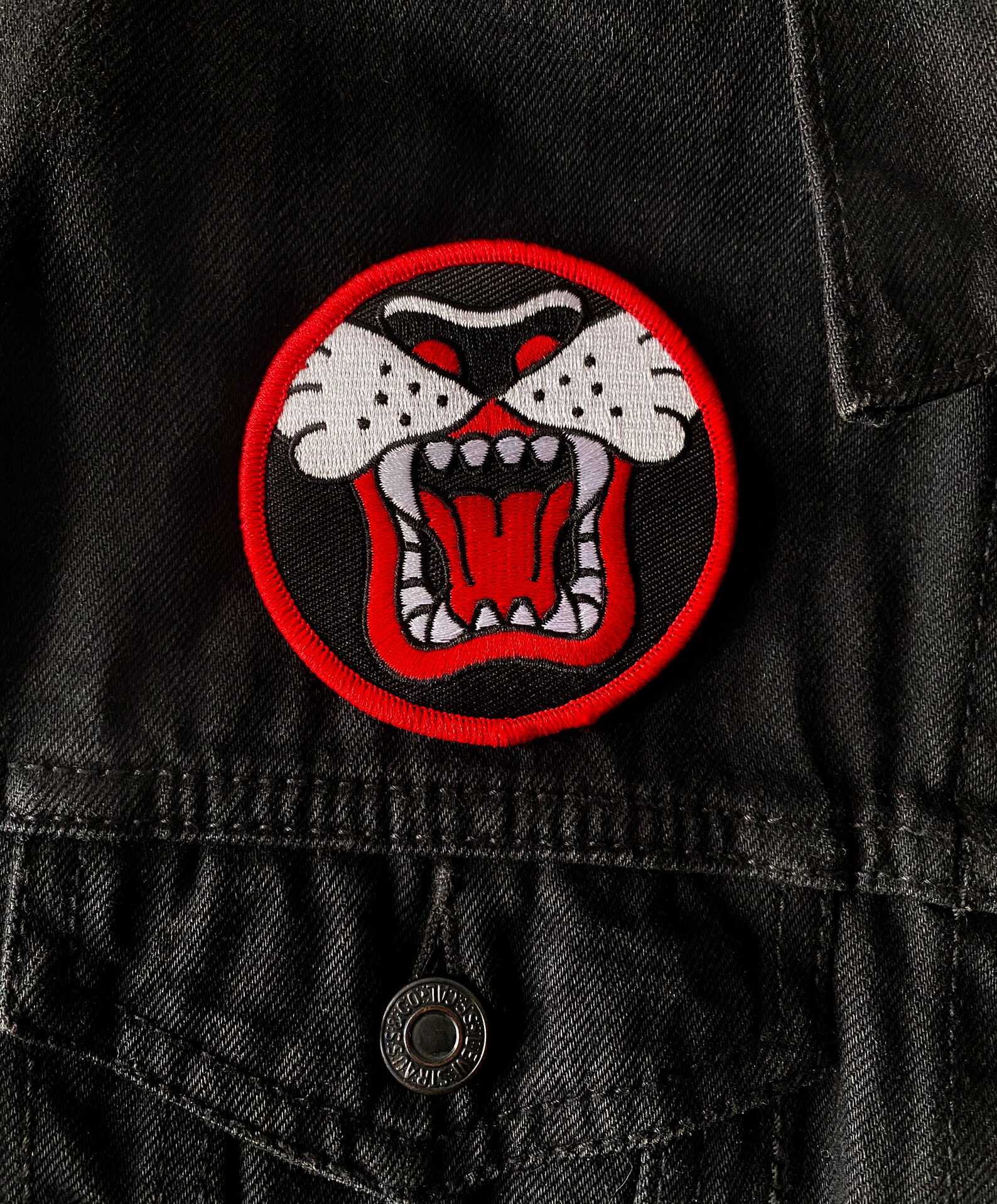 Iron on Embroidered Patch Black Panther Fangs - Etsy