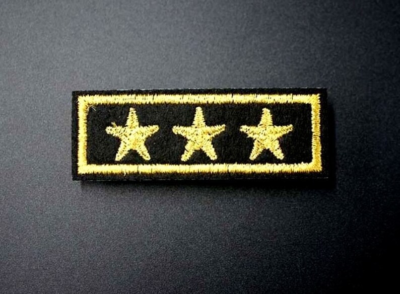 3 Star General Military Army Patch Iron on Embroidered | Etsy