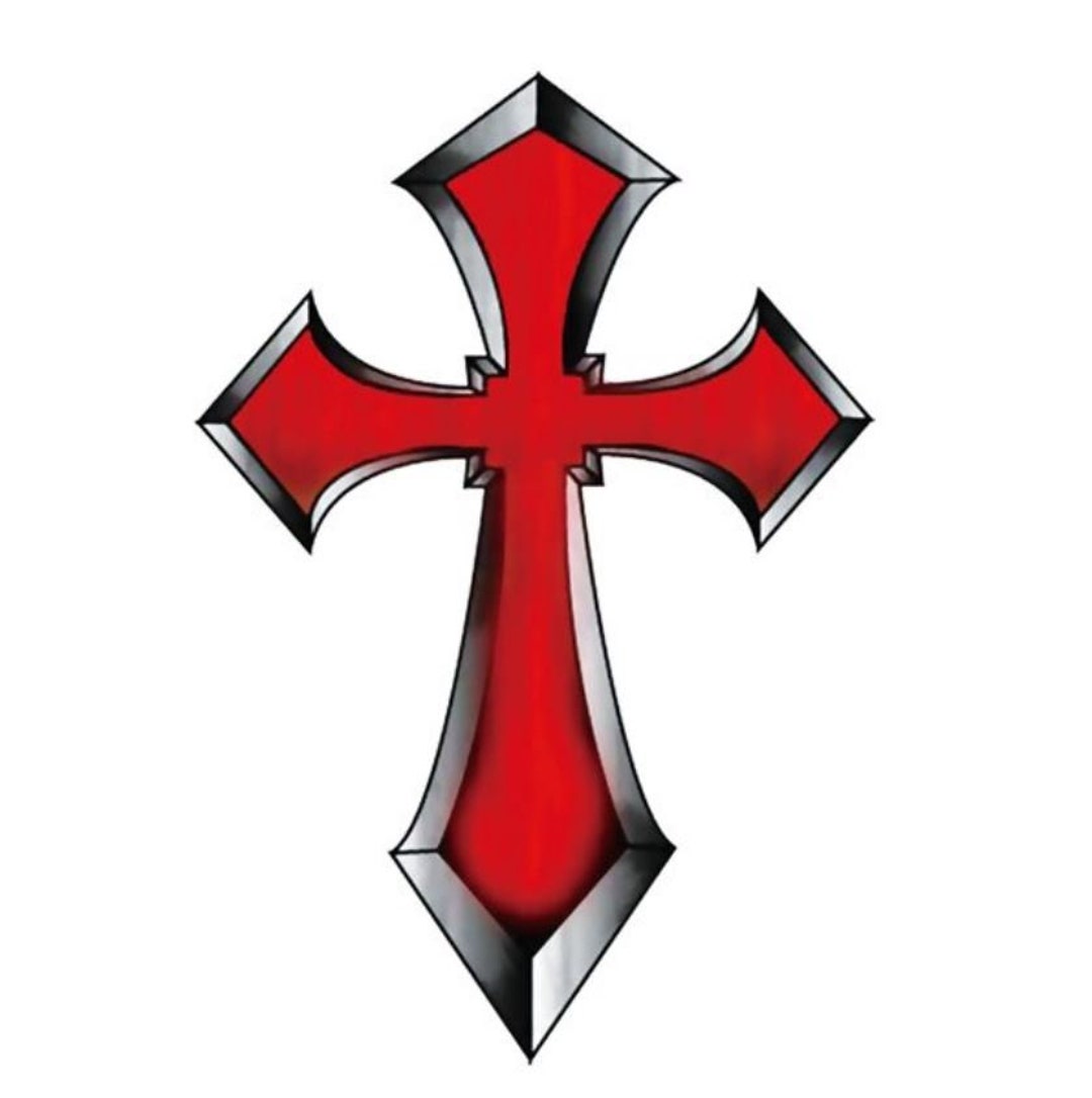 Large Cross Iron on DIY Transfer Red Black White Christian 11 - Etsy