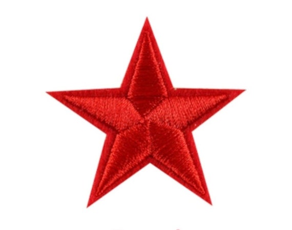 Red Embroidered Star Iron on Applique DIY Craft Patch Hot Fix - Etsy